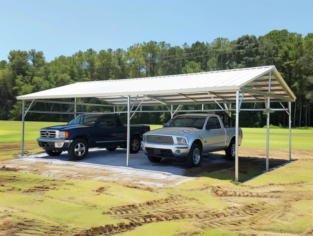 Prefabricated Two-Car Carport Kit - Steel Built Direct